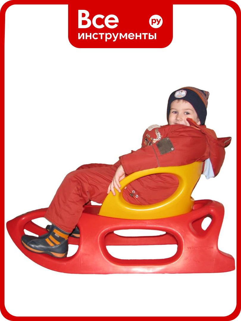 Санки с сиденьем и матрасиком Asplast 2KIDS красные 2K-103-005, для детей возрасте лет, нержавеющая сталь, серый