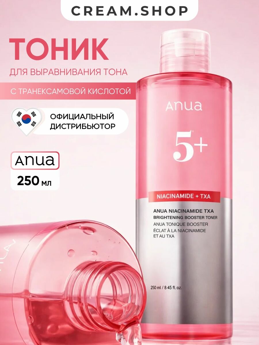Тонер-бустер с транексамовой кислотой и 5% ниацинамида Anua Niacinamide TXA Brightening Booster Toner 250 мл