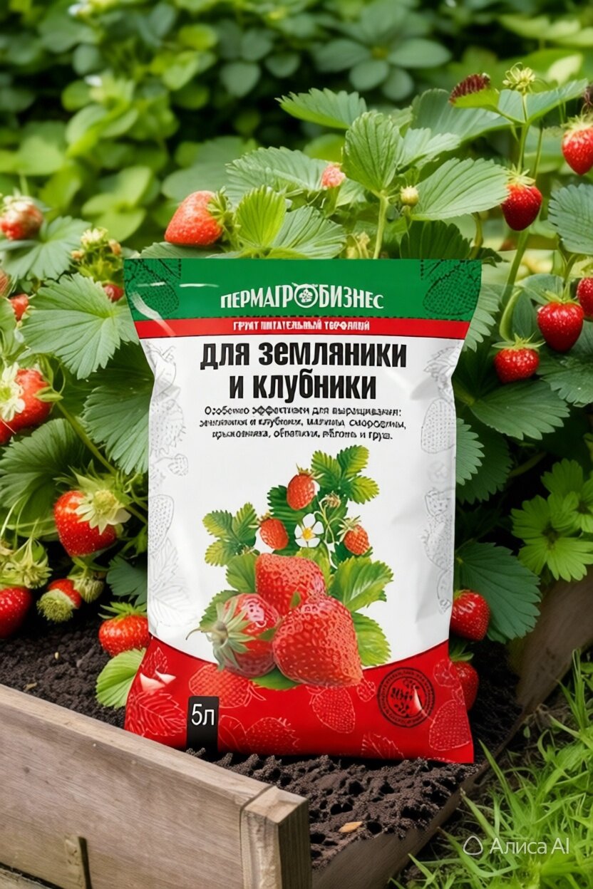 Грунт ПАБ "Для Клубники и Земляники", 5 л, сбалансированный, на основе торфа