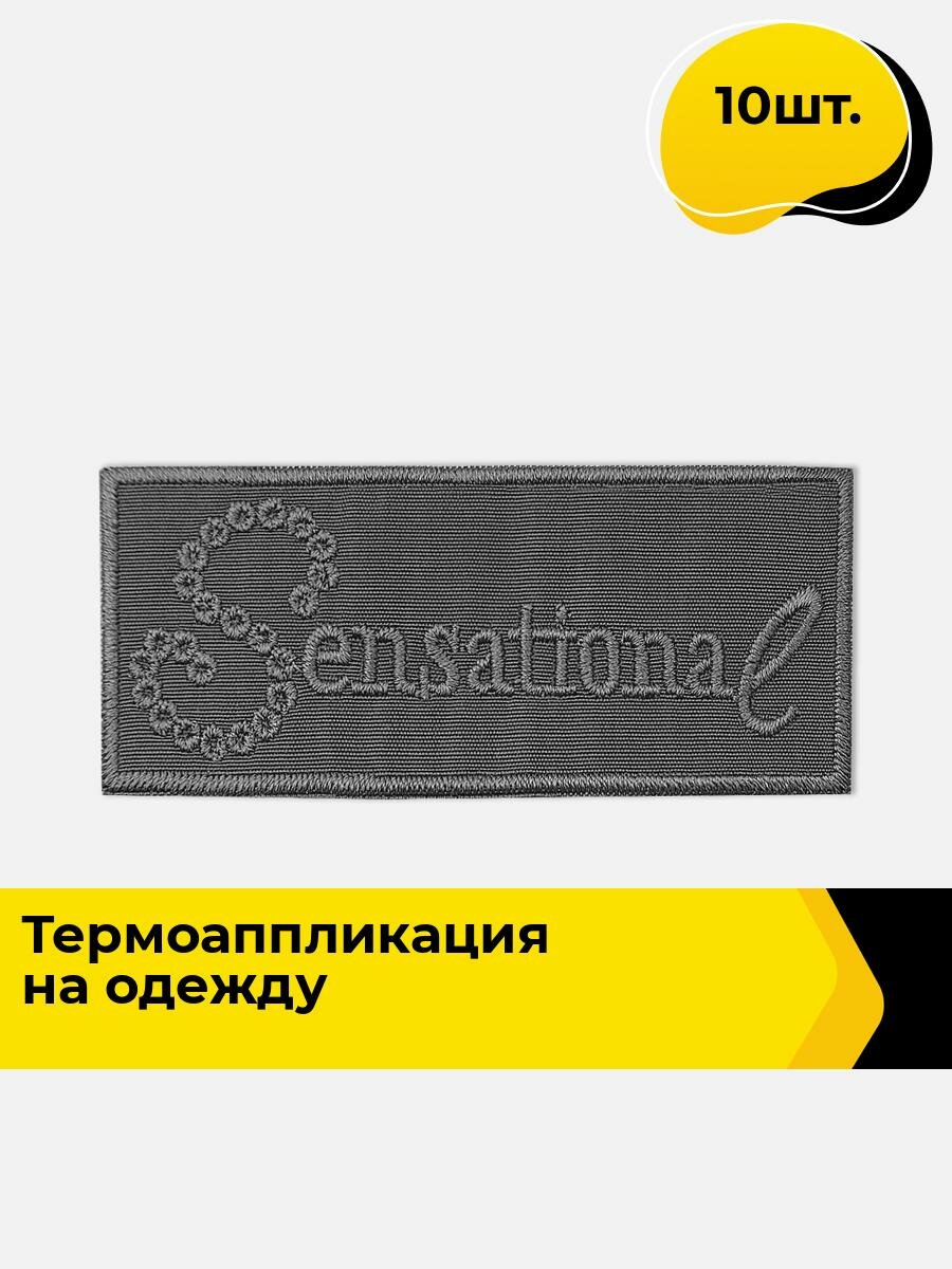Термонаклейка аппликация на одежду, термонашивка 3.3х8 см, 10