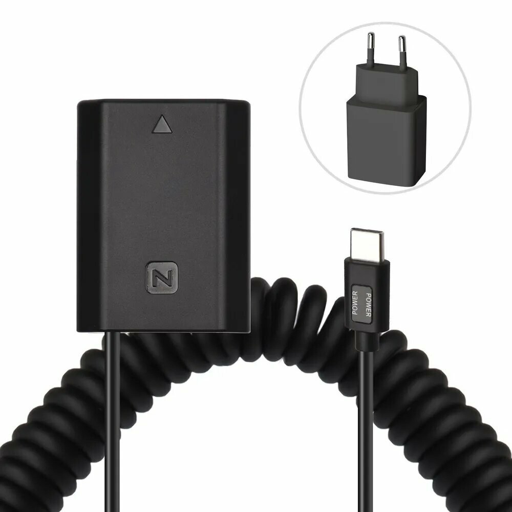 Andoer Type C NP-FZ100 Dummy Battery DC Connector 20 Вт Замена адаптера PD для Sony, Techshow