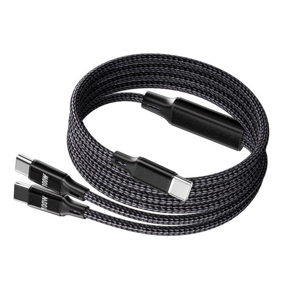 Кабель USB-C — USB-C 2 в 1 для быстрой зарядки 100 Вт, Черный
