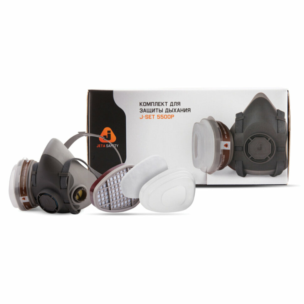 Комплект защитный Jeta Safety 5500P (перчатки, полумаска, фильтр, предфильтр, держатель), размер L, J-SET5500P-L, 610894