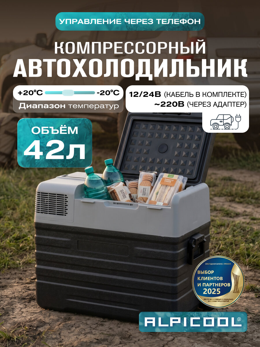 Автохолодильник компрессорный 12в 24в на 42 литра Alpicool NX42 (12/24)