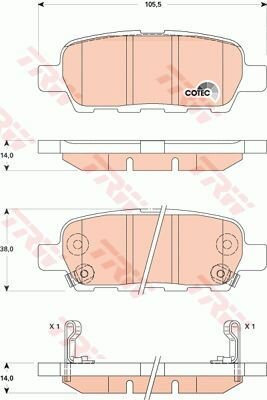 Колодки задние NISSAN RENAULT INFINITI TRW GDB3507