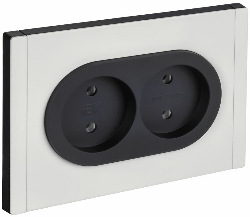 Розетка 2-м СП FORTE&PIANO FP226M 10А IP20 без заземл. без защ. шторок безвинтовое крепление бел. IEK FP-R20-10-1-M-K01
