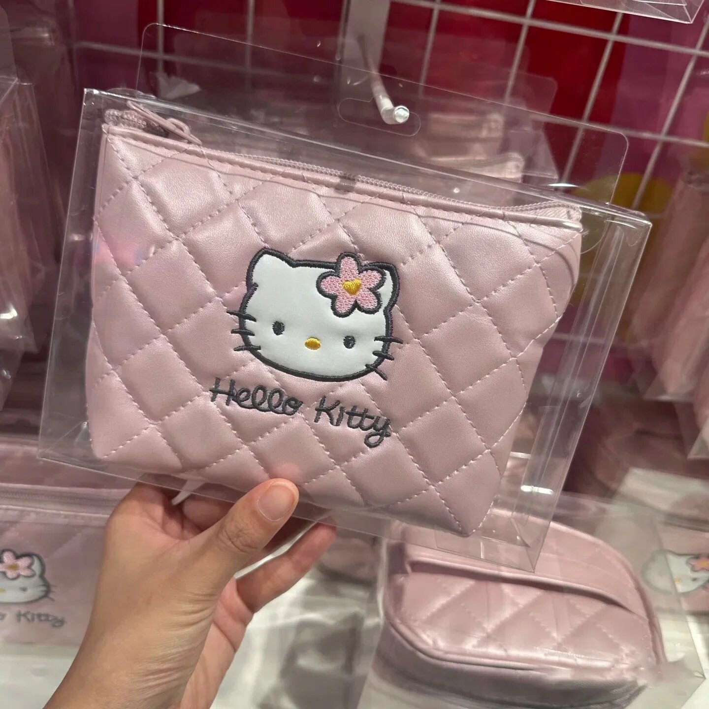 MINISO Памятный кошелек/держатель для карт Hello Kitty, посвященный 50-летию бренда, с застежкой-молнией, из водонепроницаемой ткани, милый мини-кошелек, идеальный подарок для женщин и девушек,
