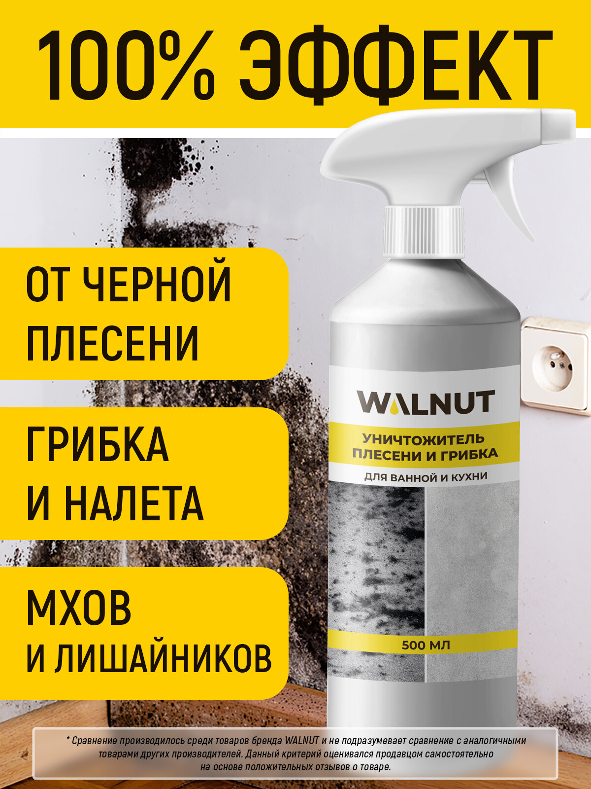 Средство WALNUT, против плесени и грибка, для разных поверхностей, 500мл — фото 1