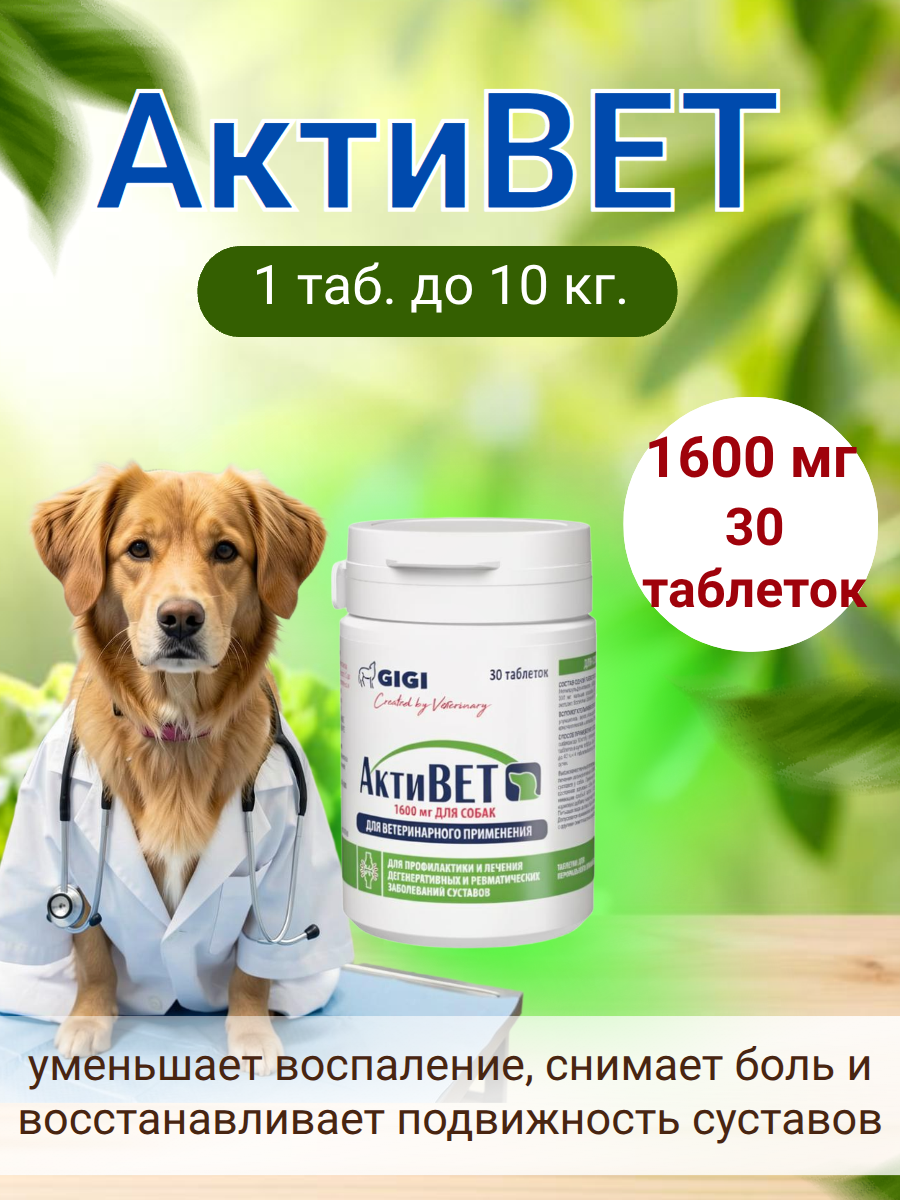 АктиВЕТ для собак 1600 мг 30 таблеток