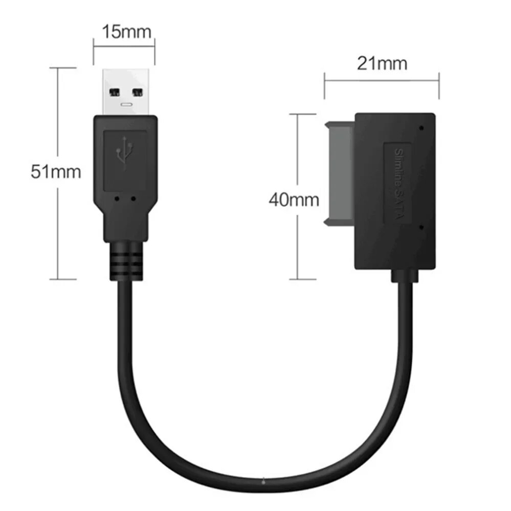 Кабель-адаптер PzzPss USB 2.0 на Mini Sata II 7+6 13Pin Model A