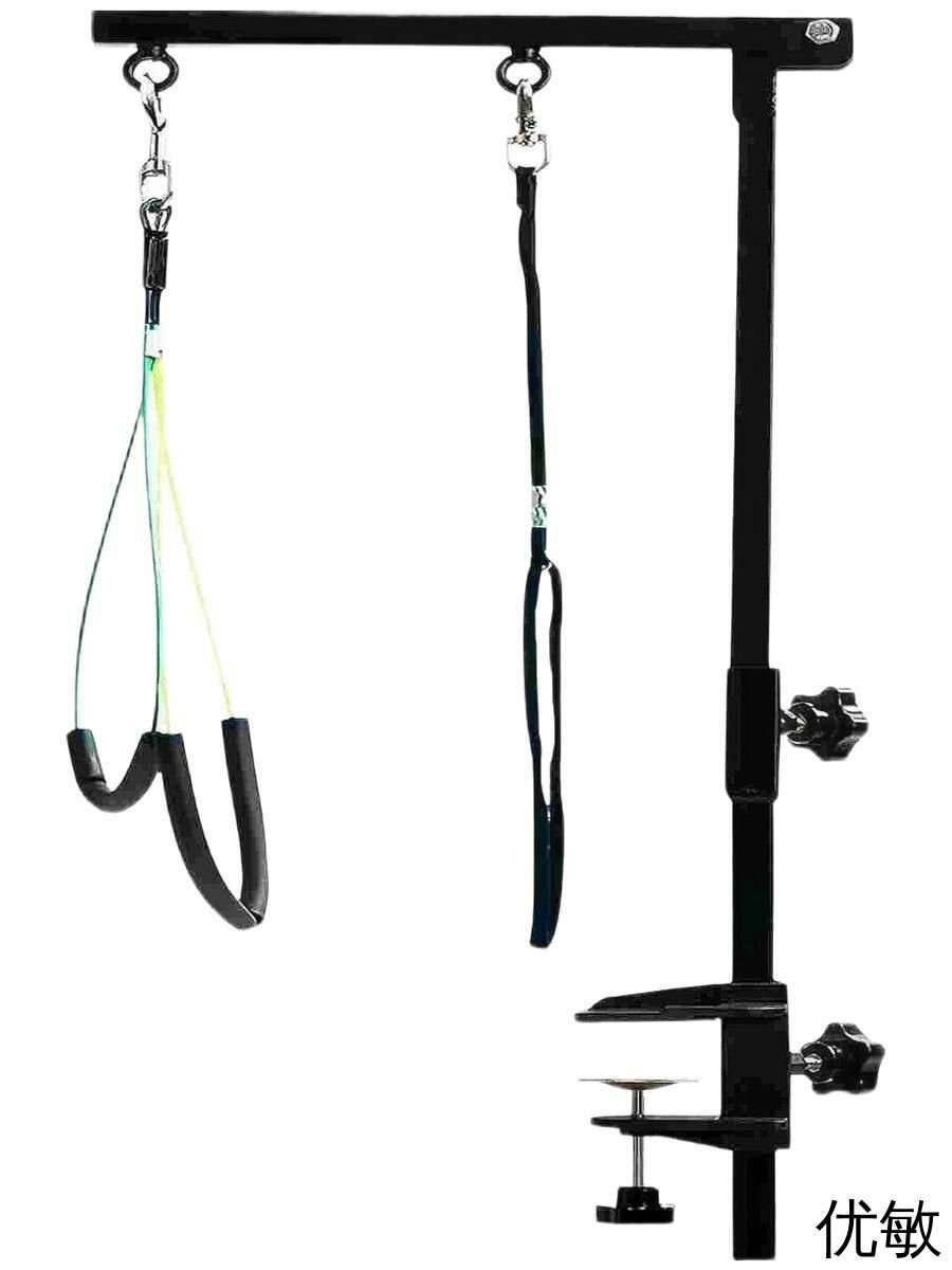 Складной регулируемый держатель для груминга животных, чёрный металлический