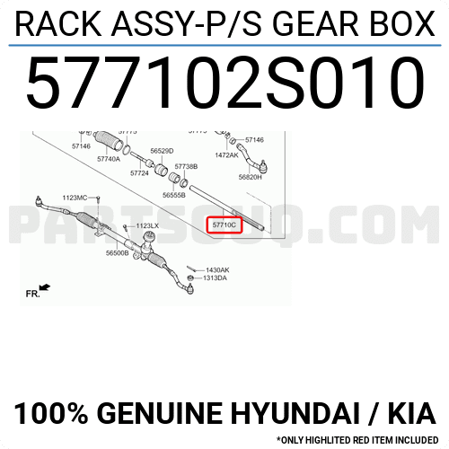 Rack assy-p/s gear box