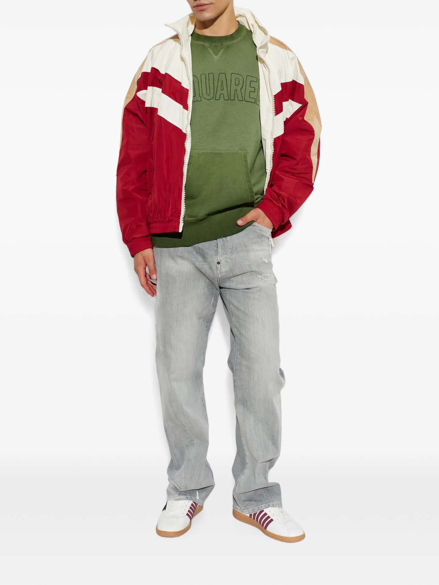 Куртка DSQUARED2 Chevron-patterned high-neck bomber jacket, размер 46 — фото 1