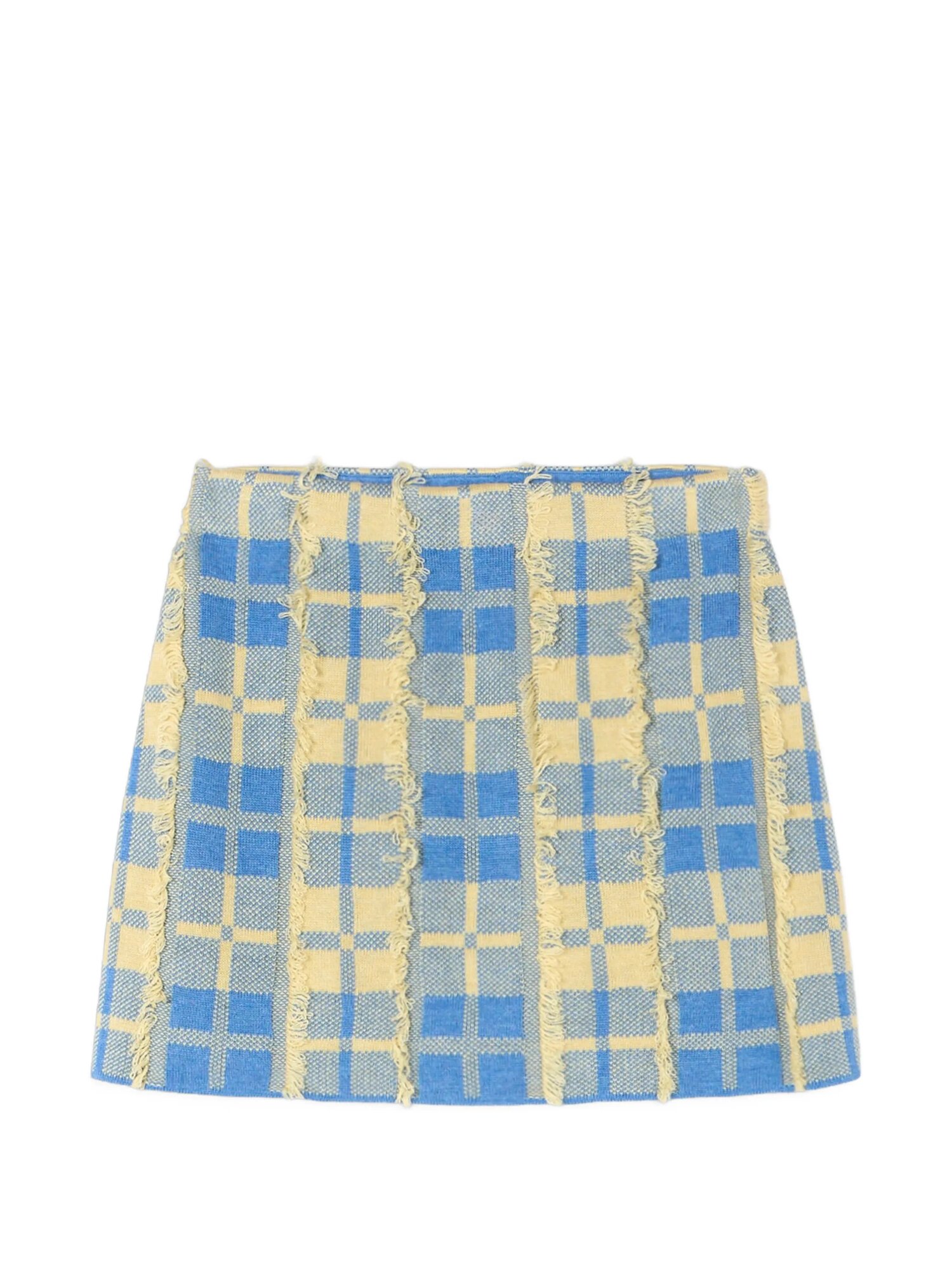 Юбка Fringe-trim plaid mini skirt