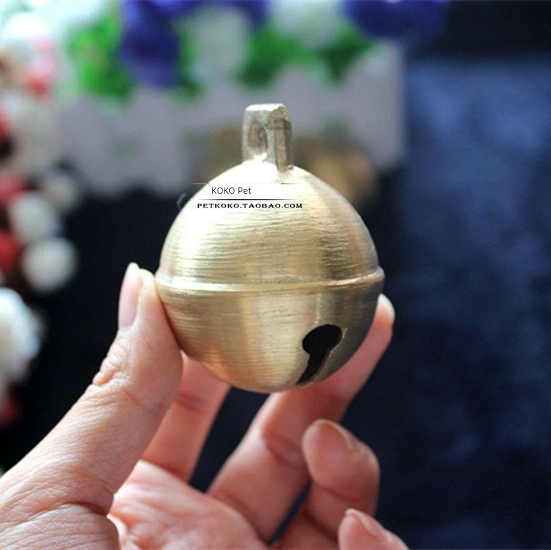 Латунный Земляной Круглый Звонок для Средних и Больших Собак, Лошадей, Коров и Овец, Высота 6 см, Прочный Собачий Звонок