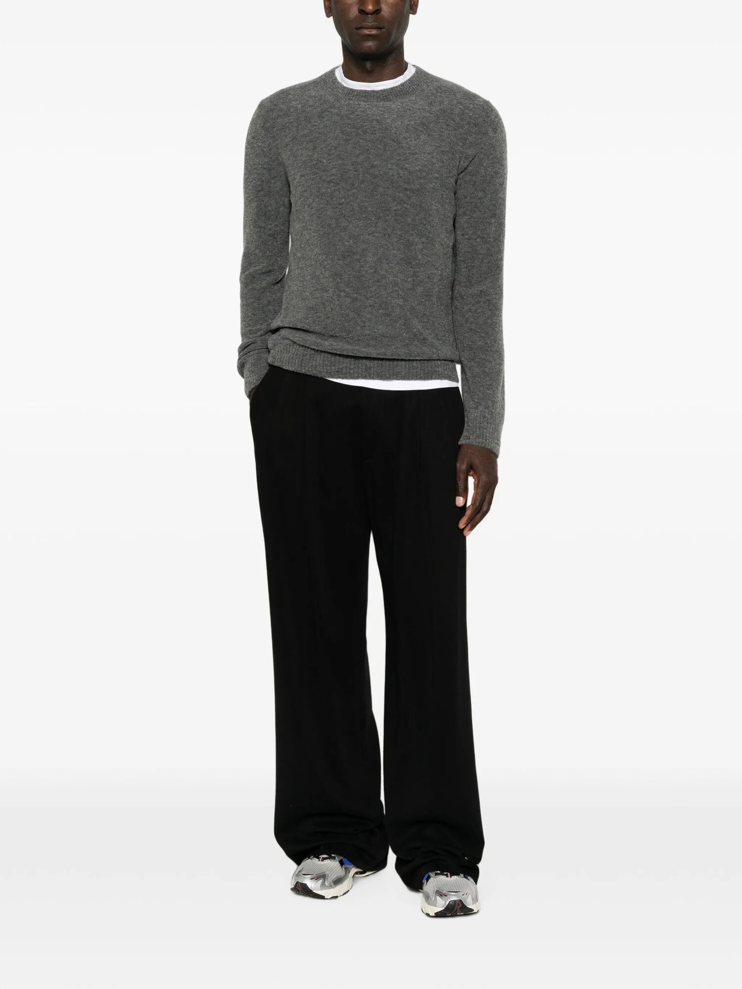Свитер La Fileria Fine-knit crew-neck sweater, размер 48, , серый — фото 1