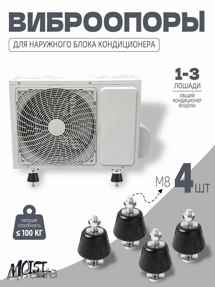 Виброопоры для наружного блока кондиционера, , до 100 килограмм ( комплект 4шт) для установки антивибрационные для сплит-системы подкладки