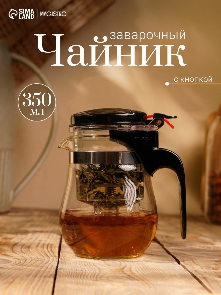 Чайник заварочный стеклянный Гунфу Magistro Мехико, объем 350 мл