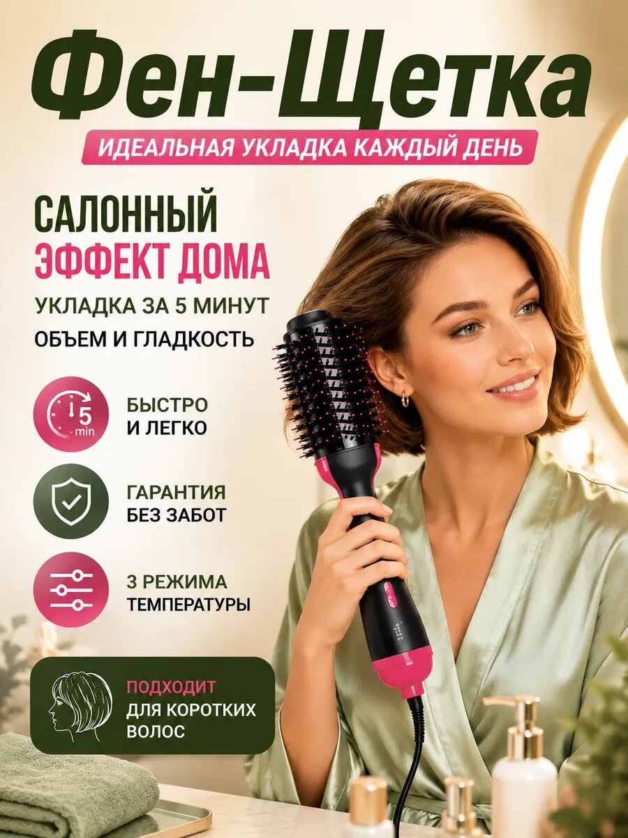 Фен-щетка электробрашинг для укладки волос