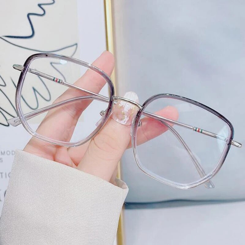 Женские квадратные очки BINSYSU для близорукости gray, myopia -200, Серый