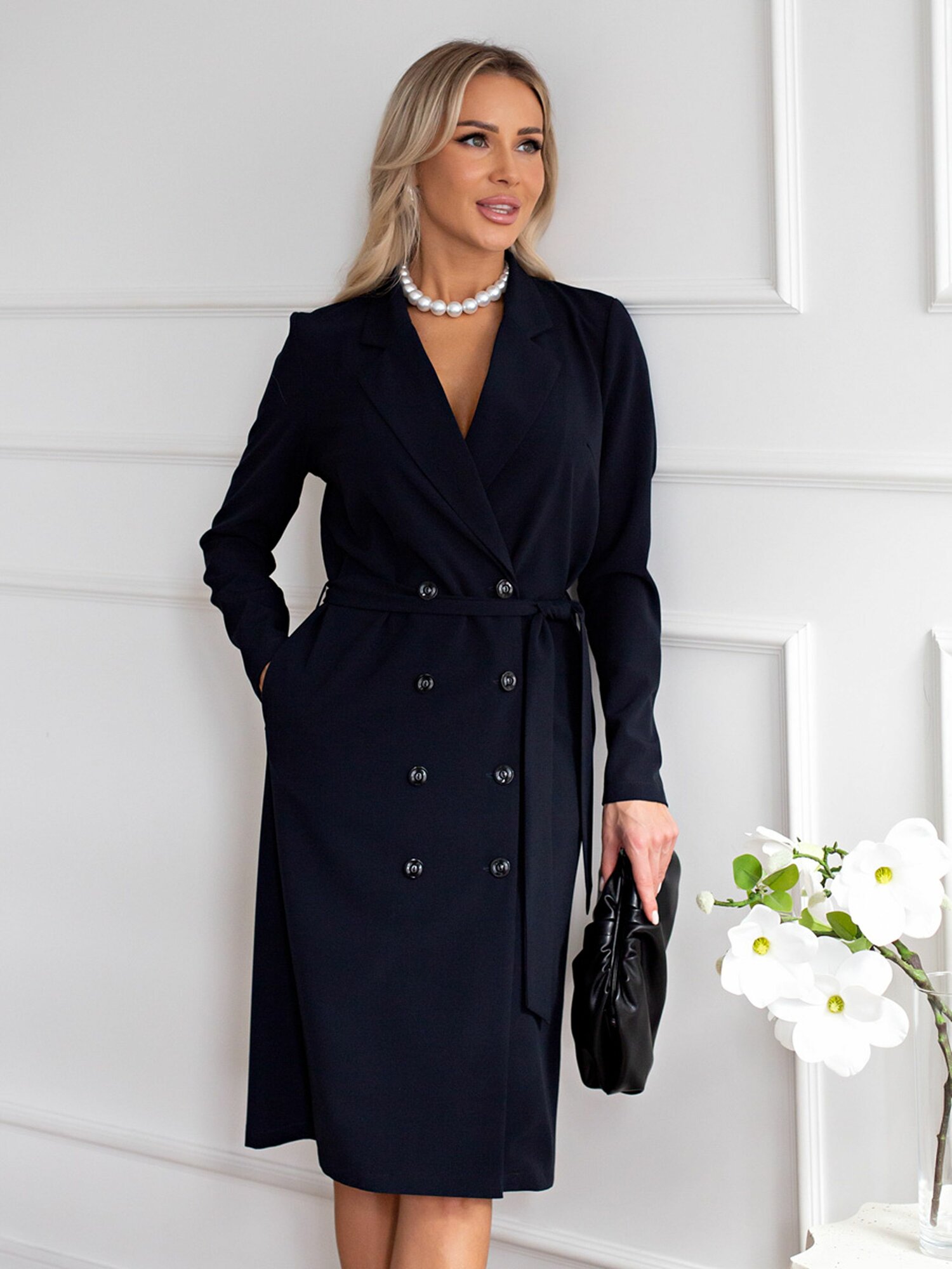 Платье Valentina. DRESSES Базовая коллекция, размер 52, темно-синий — фото 1