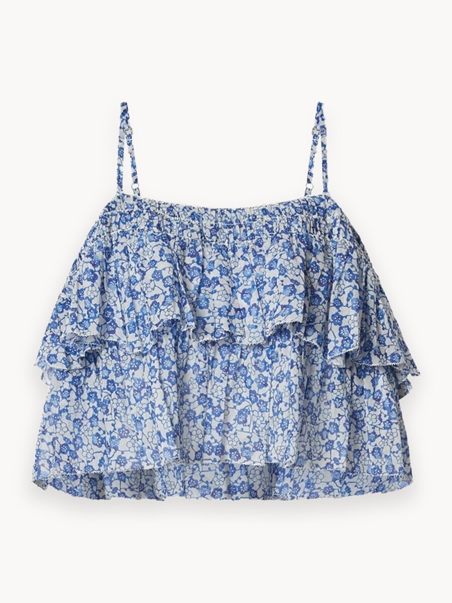 Топ Erisa ruffled floral-print top