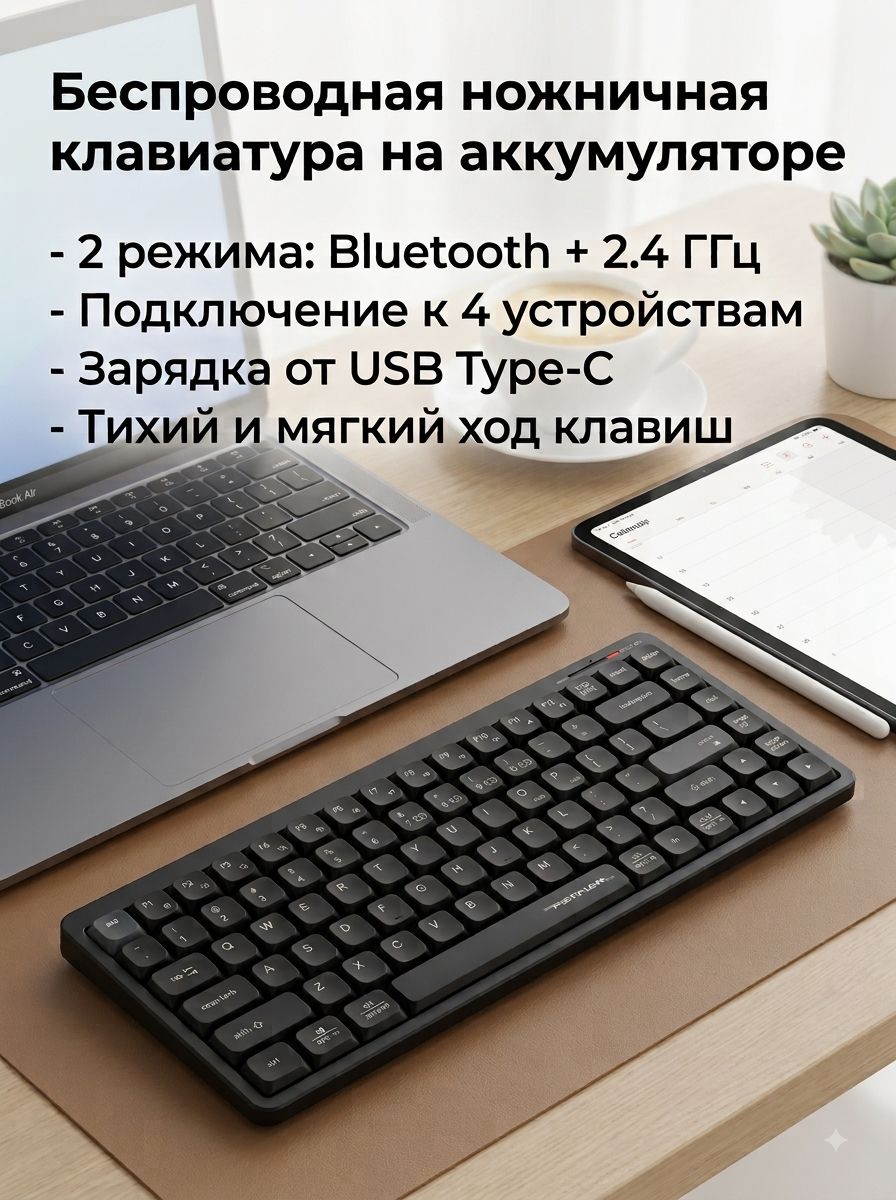 Клавиатура беспроводная A4tech Fstyler FBX53C Black