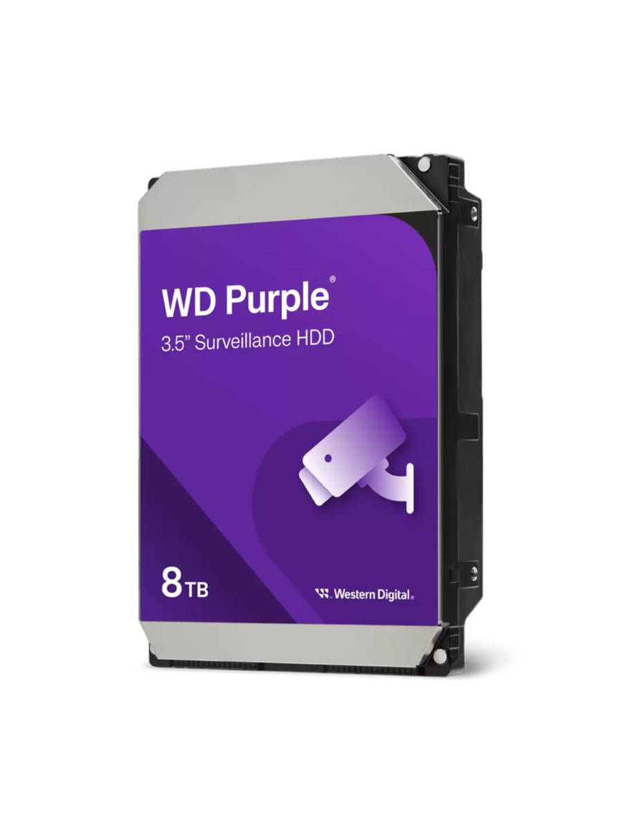 Western Digital 8 ТБ Внутренний жесткий диск Purple 3.5", 5400 об/мин, SATA III 6 Гбит/с (WD85PURZ)