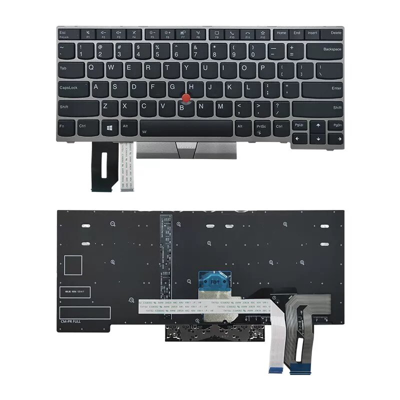 Оригинальная клавиатура для Lenovo R480 R490 с подсветкой, серебряная рамка, с штоком