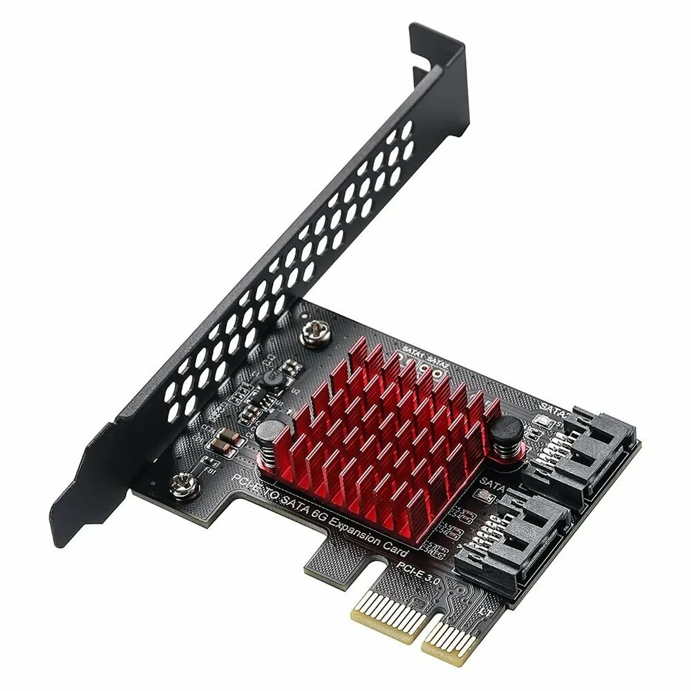 2 Карты расширения Sata PCI-E X1 3.0 GEN3 JMICRON + Чип JMB582 с адаптером полной скорости 6 Гбит / с с кронштейном