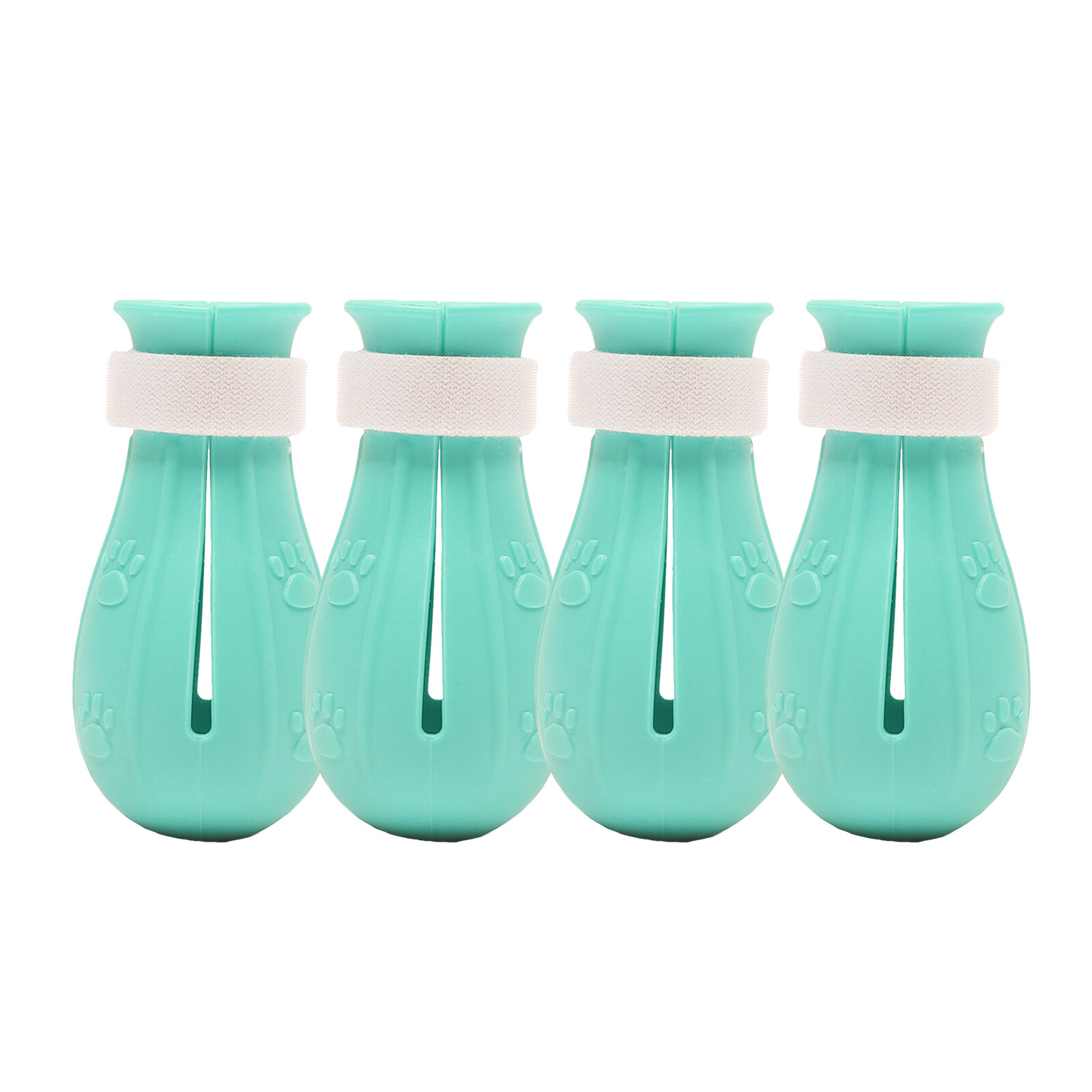 Anti-Scratch Cat Shoes Boots с Storage Box Cat Paw Protector Cover Pet Scratching Restraint Boots для дома купания бритья груминга проверки, 4 штуки, Цвет: Зеленый; Розовый; Синий (Выбор), Материал: TPE, &Loop Fasteners, Размер упаковки:
