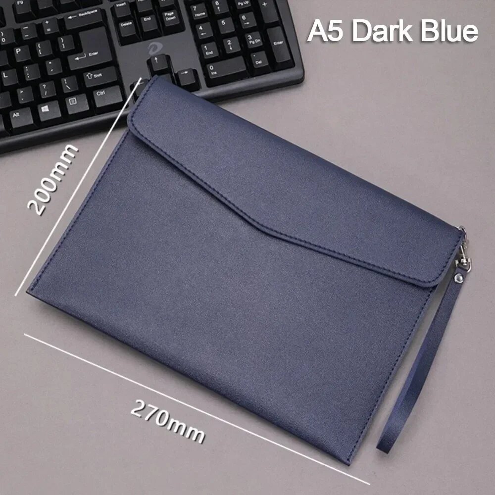 Кожаная папка для документов Leather Document Pouch Темно-синий, A5 Dark Blue