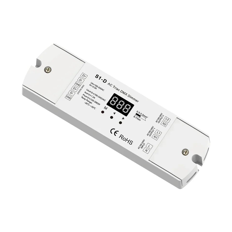 HCSOYES S1-D 2-канальный DMX светодиодный диммер 288W