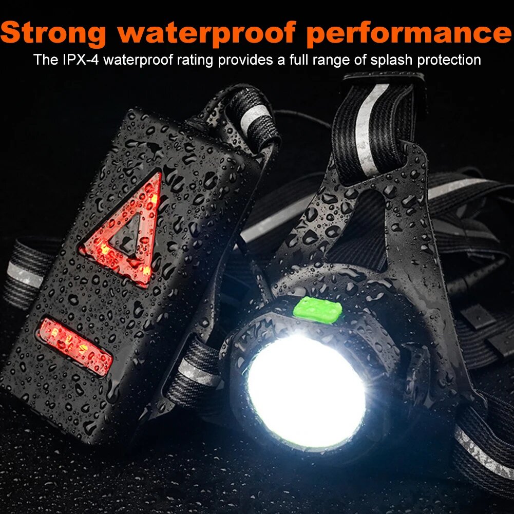 Светодиодный ночной ходовой фонарь, перезаряжаемый через USB, ультра яркий защитный фонарь, 3 режима, легкий нагрудный ходовой фонарь для кемпинга,