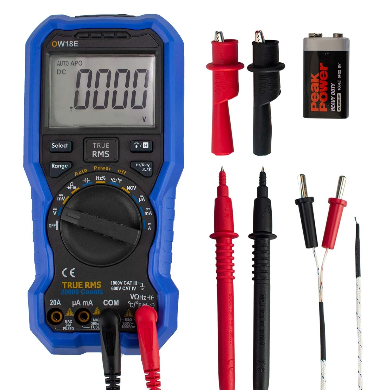 Цифровой мультиметр OWON OW18E Bluetooth 4.0 20000 счетов True RMS с фонариком, поддержка iOS/Android/Windows
