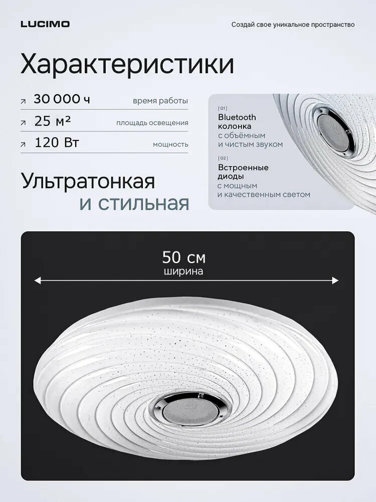 Люстра, LED, 120 Вт — фото 1