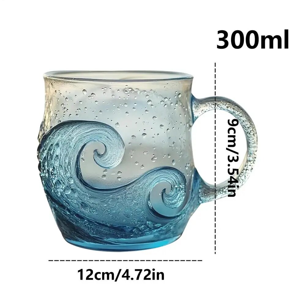 Стеклянная кружка Wave Design, 300 мл, Цвет: B