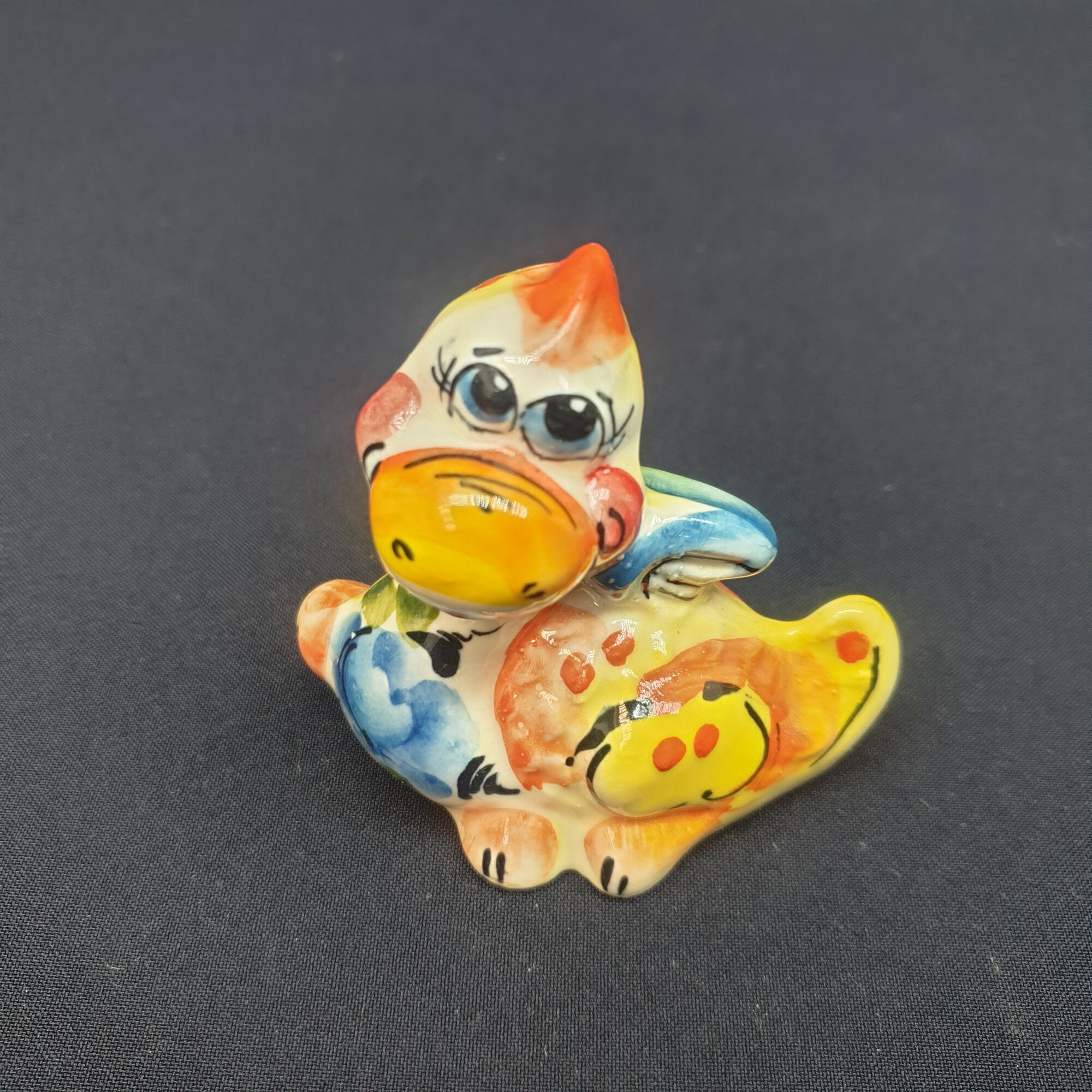 Винтажная статуэтка Дракончик 8 см, ручная роспись, керамика.