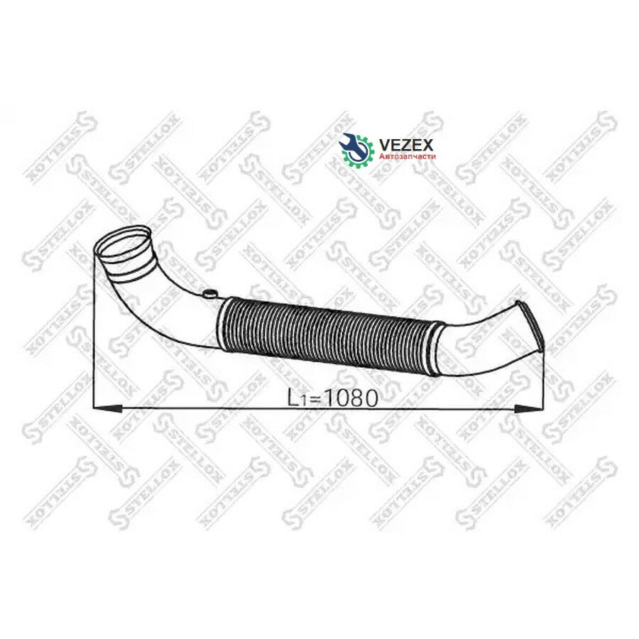 STELLOX 8203809SX труба глушителя промежуточная с гофрой !2-изг \Scania P/R/T