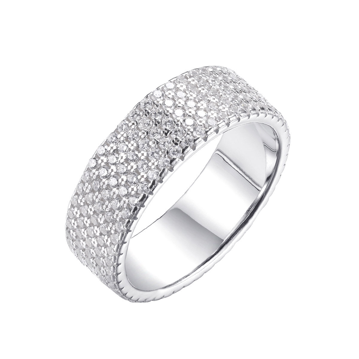 Кольцо, серебро, 925 проба, фианит
