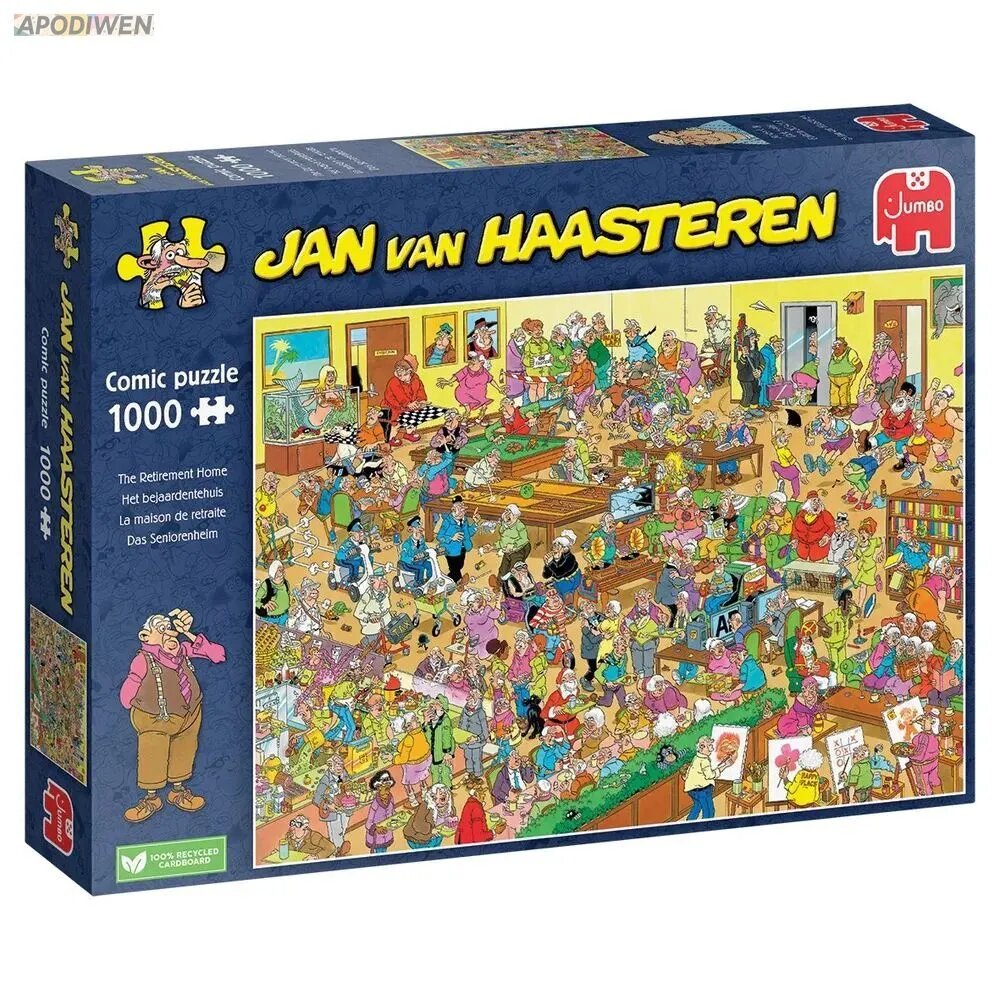 Пазл Apodiwen Jan van Haasteren The Retirement Home 1000 деталей для детей от 9 лет, прямоугольный, из картона, размер 68x49 см