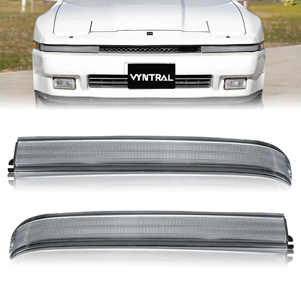 2 шт. для Toyota Supra MK3 1987-1988 годов (только для американского рынка): накладки на передний бампер для дневных ходовых огней, указателей поворота и габаритных огней
