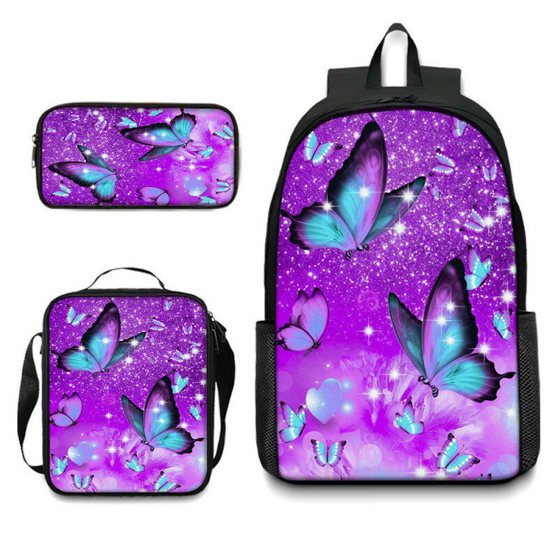 Рюкзак школьный с рисунком бабочка бренд не указан серия не указана номер запчасти не указан ткань оксфорд легкая цвет4