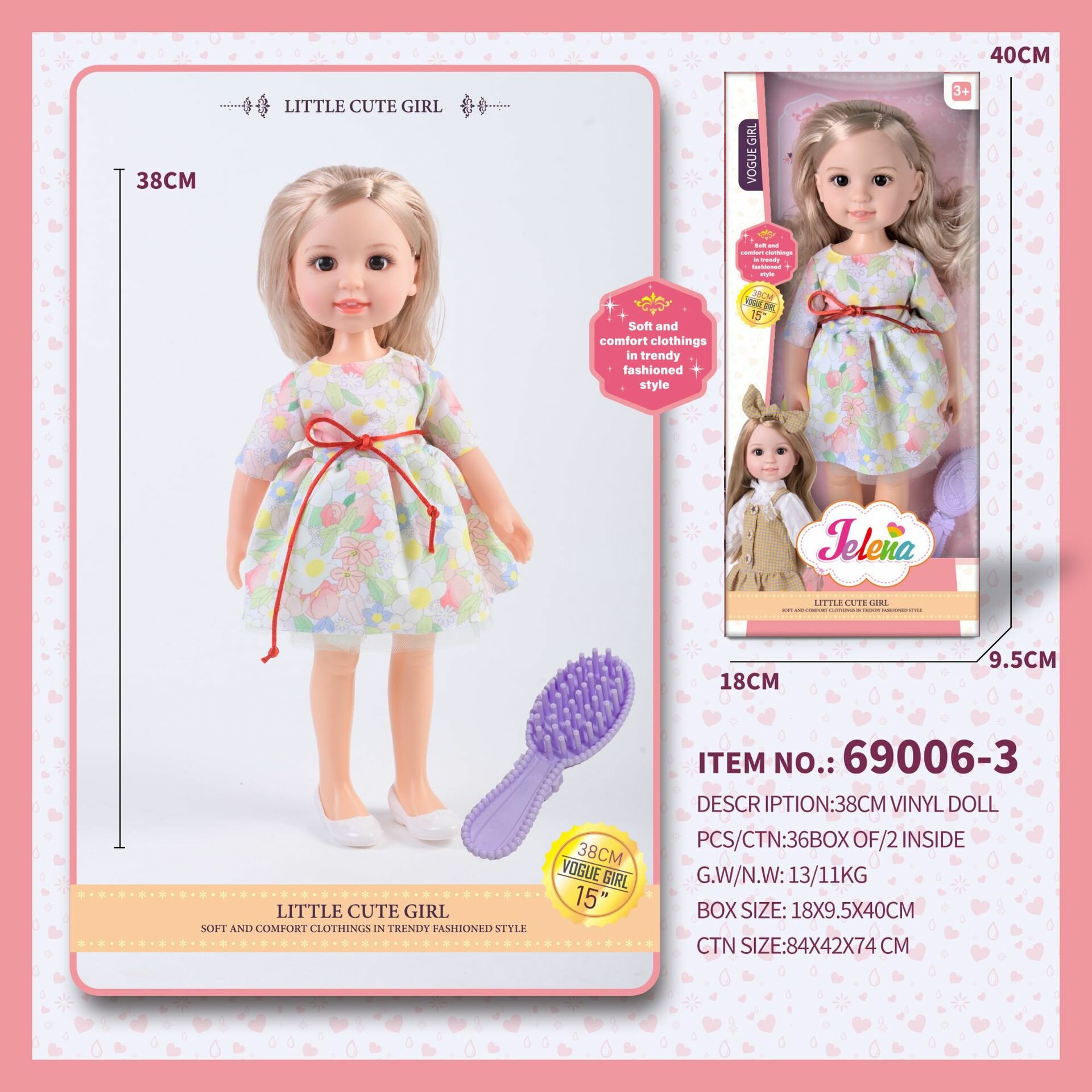 15-дюймовая модная кукла Елена в подарок Juguete Игрушка