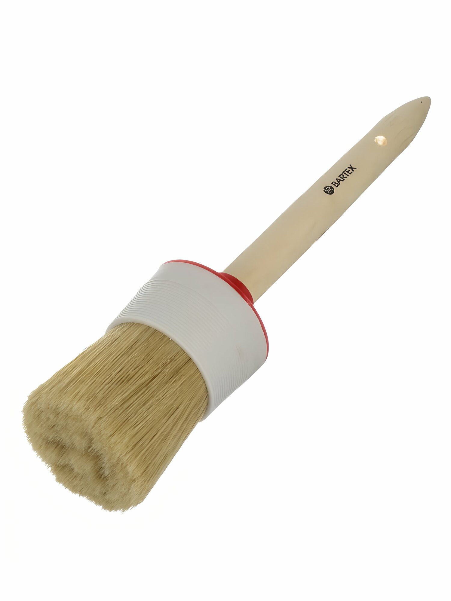 Кисть круглая Bartex Евро №18, 60 мм, натуральная щетина, деревянная рукоятка для строительных и отделочных работ 1117618
