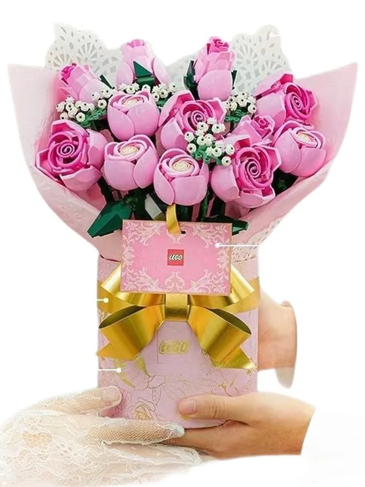 Конструктор LEGO Botanicals 10374 (N), букет из розовых роз, 789 деталей, возраст 18+