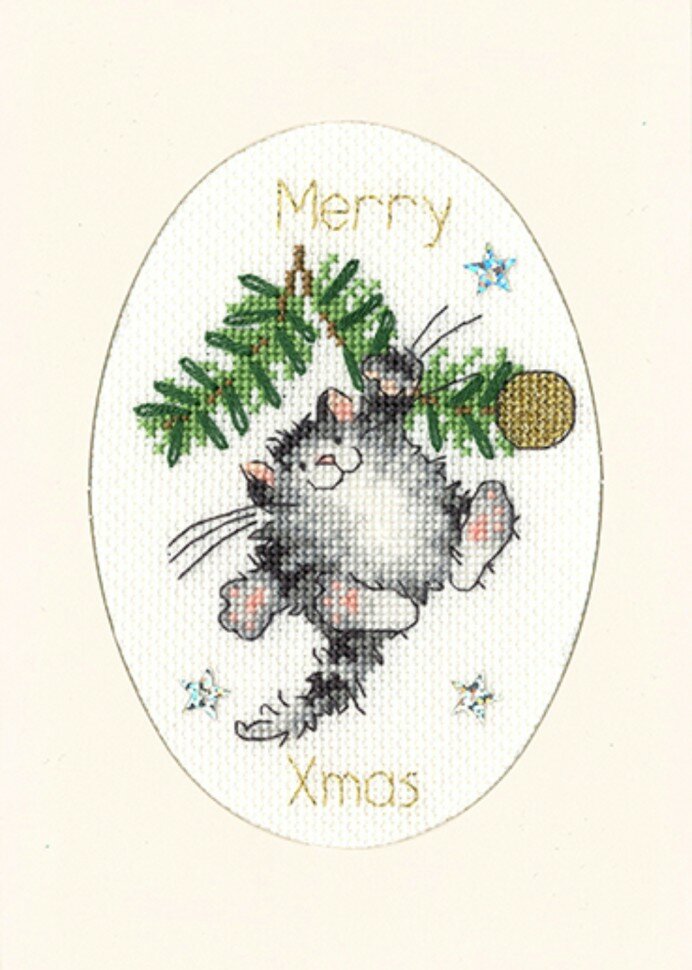 Набор для вышивания Bothy Threads #XMAS40 Swing Into Xmas (Переходим к Рождеству), Счетный крест, 9 х 13 см