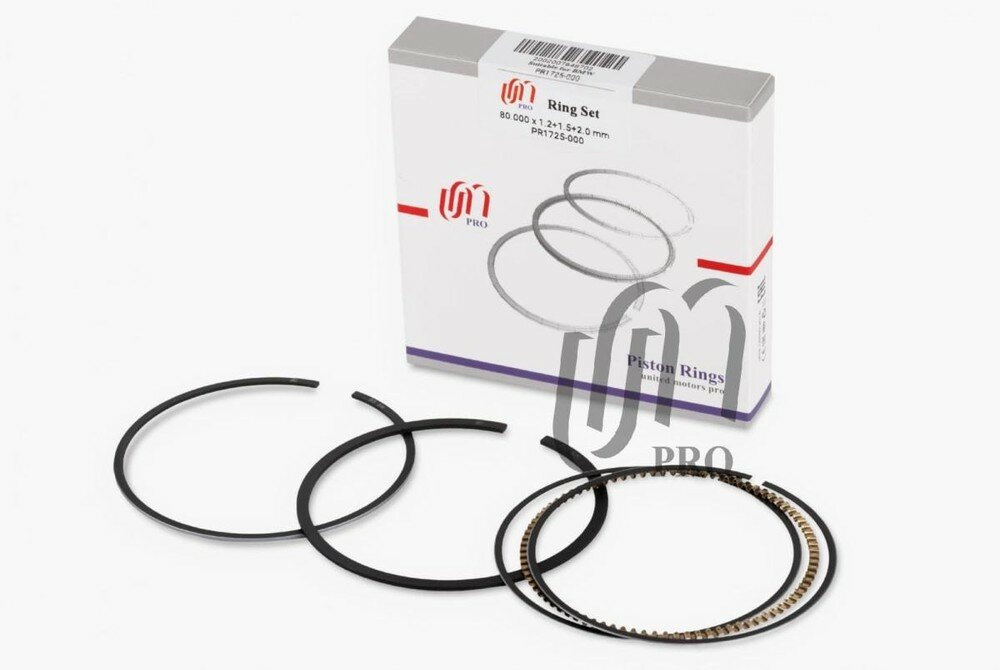 Кольца поршневые UNITED MOTORS PR1725-000 Bmw 320I, 520I D80.0 Std 1.2-1.5-2.0 на 1 цилиндр Um