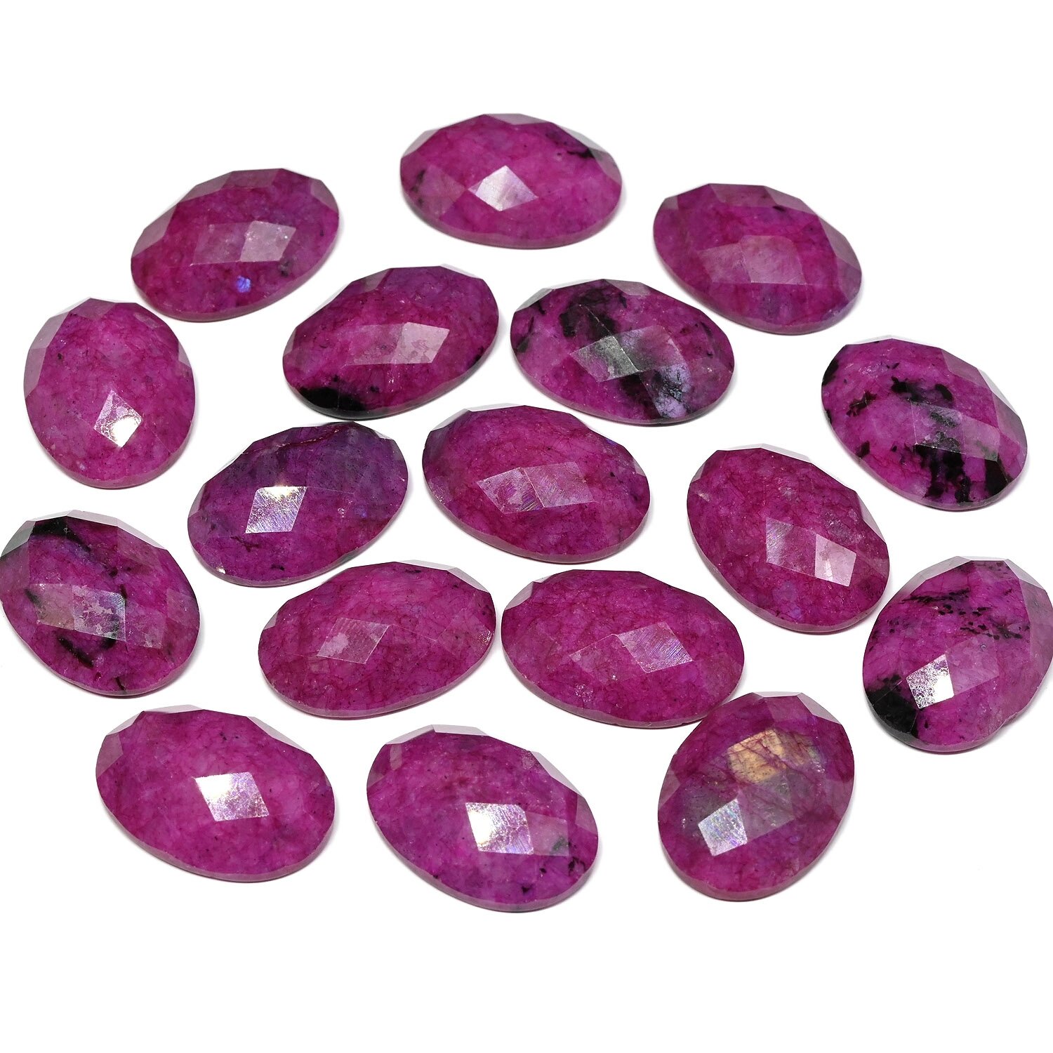 Кабошон из адуляра розового (лунный камень) овал граненый 25*18*7мм