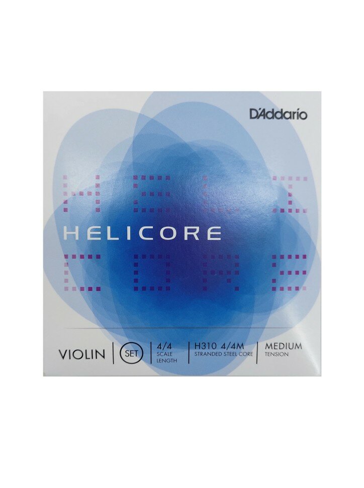 Комплект струн для скрипки (аккорд) Н310-4/4M, HELICORE D`Addario, среднего натяжения, Е(МИ) стальная на шарике